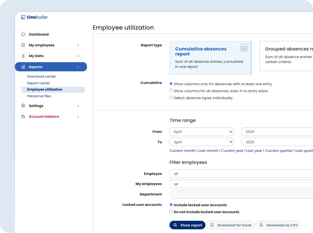 Features - Übersicht aller Features & Funktionen von Timebutler